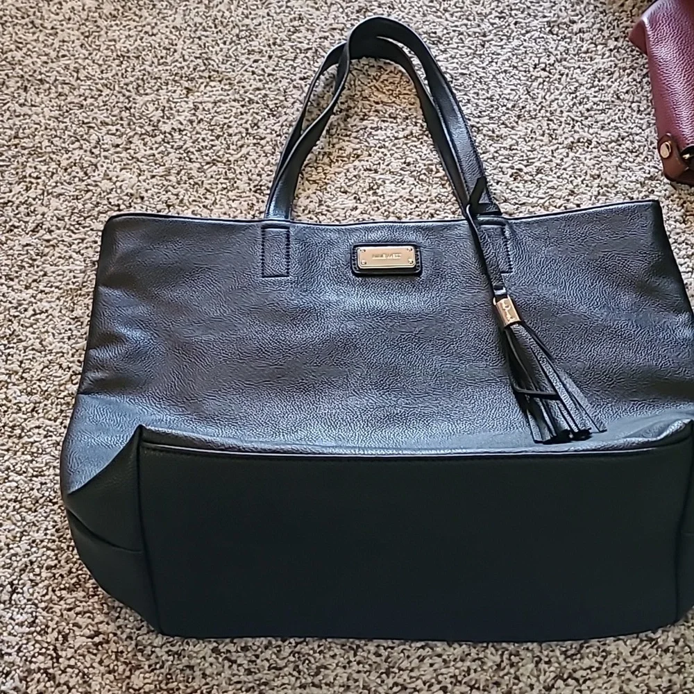 Nine West | Bags | Simple New Nine West Black Vegan Tote | Poshmark